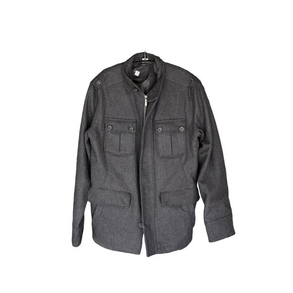 Calvin Klein | Jackets & Coats | Mens Calvin Klein Grey Military Wool ...
